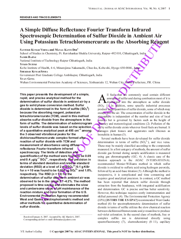 (PDF) A simple diffuse reflectance Fourier transform infrared ...