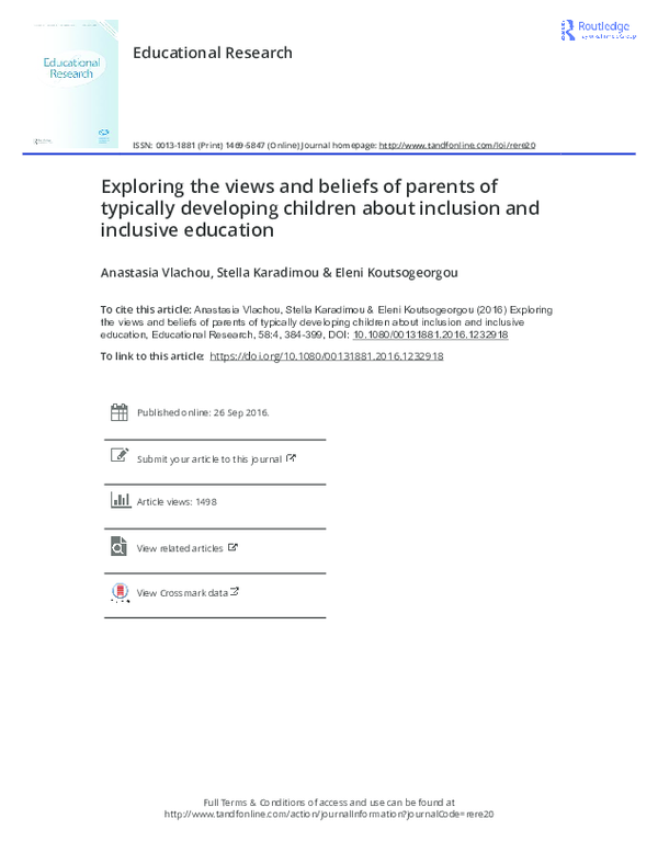 (PDF) Exploring the views and beliefs of parents of typically ...