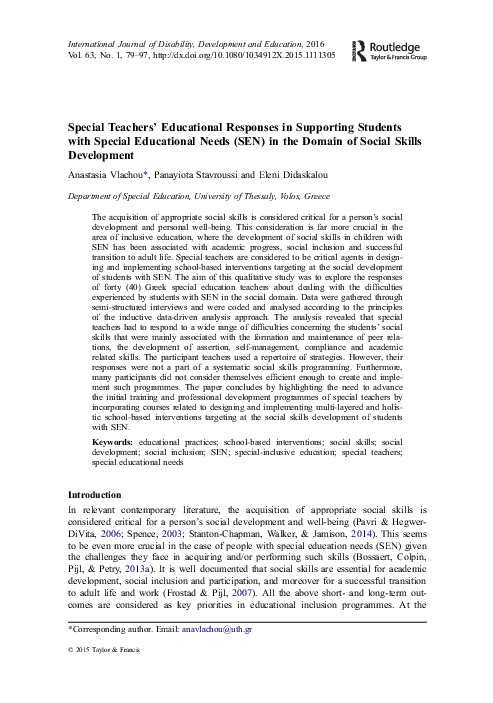 (PDF) Special Teachers' Educational Responses in Supporting Students ...