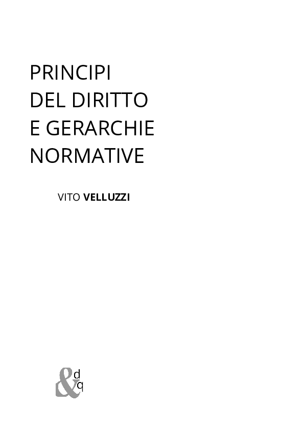 (PDF) PRINCIPI DEL DIRITTO E GERARCHIE NORMATIVE