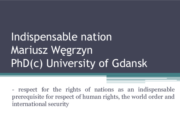 (PDF) Indispensable nation - presentation
