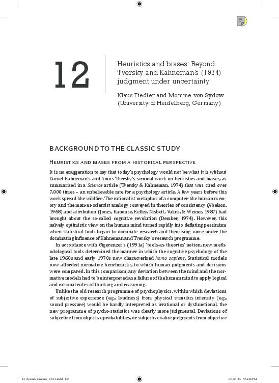 (PDF) Heuristics and biases: Beyond Tversky and Kahneman's (1974 ...
