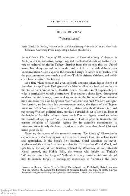 (PDF) Review: The Limits of Westernization by Perin Gurel