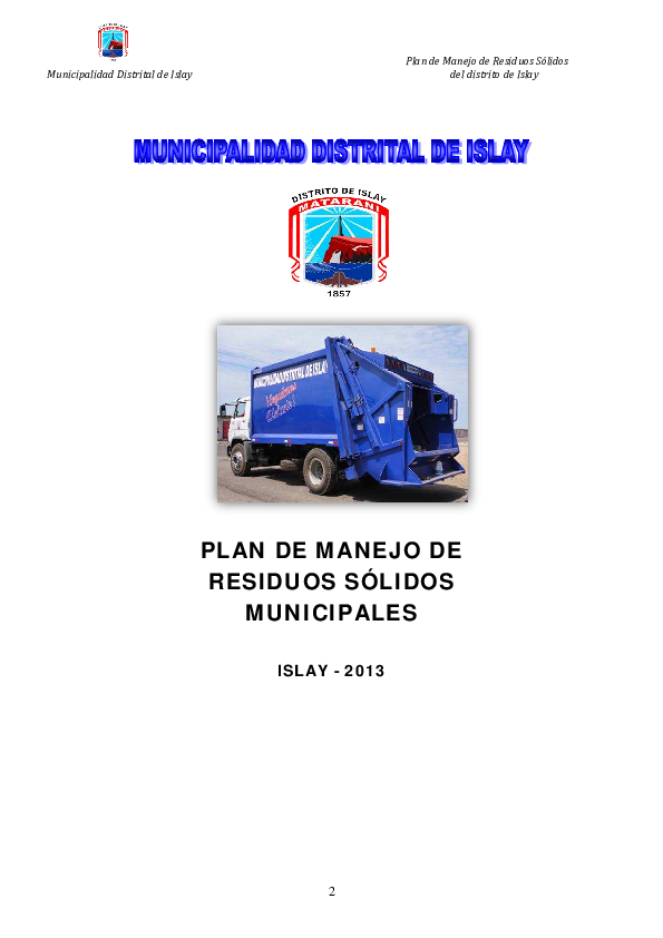 (PDF) PLAN DE MANEJO DE RESIDUOS SÓLIDOS MUNICIPALES