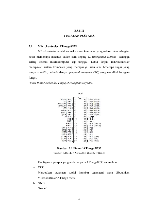(PDF) BAB II TINJAUAN PUSTAKA 2.1 Mikrokontroler ATmega8535