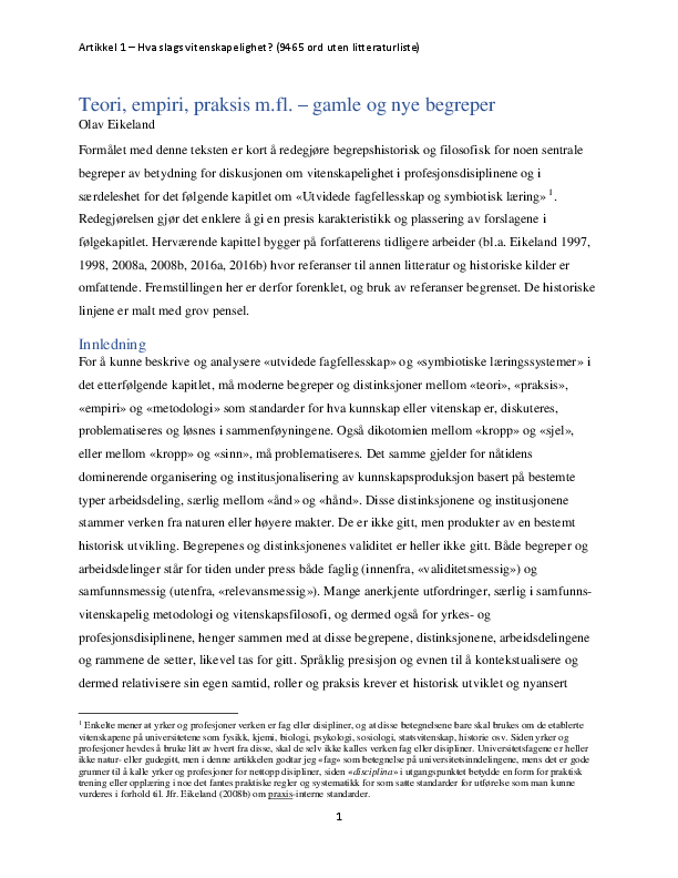 (PDF) Teori, empiri, praksis m.fl. - gamle og nye begreper