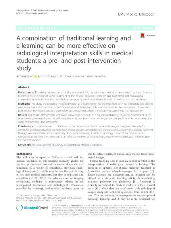 (PDF) A combination of traditional learning and e-learning can be more ...