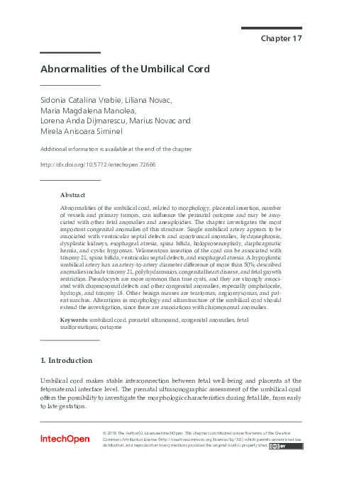 (PDF) Abnormalities of the Umbilical Cord Abnormalities of the ...
