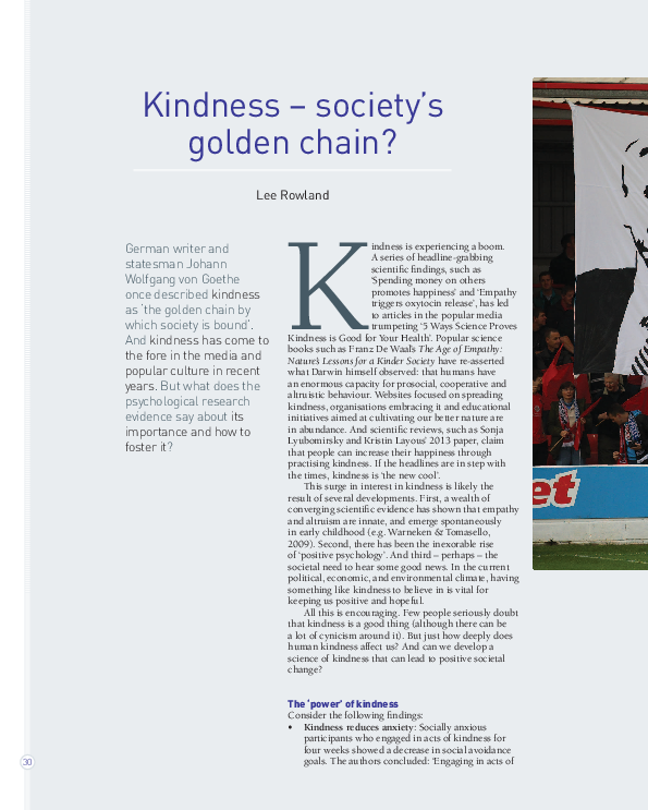 (PDF) Kindness – society's golden chain