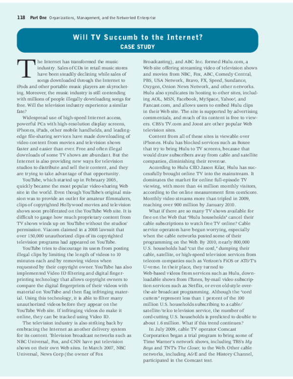 (PDF) Will TV Succumb to the Internet? CASE STUDY