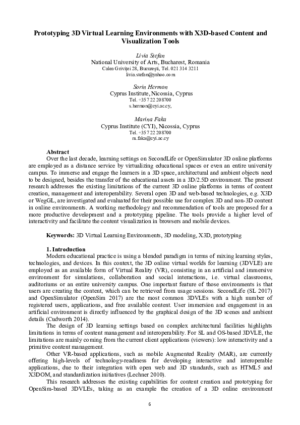 (PDF) Prototyping 3D Virtual Learning Environments with X3D-based ...