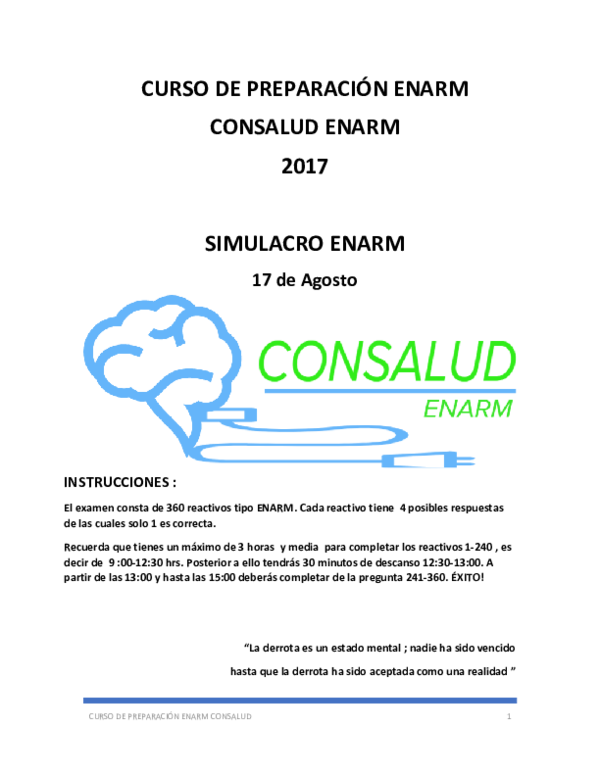 (PDF) CURSO DE PREPARACIÓN ENARM CONSALUD CURSO DE PREPARACIÓN ENARM ...