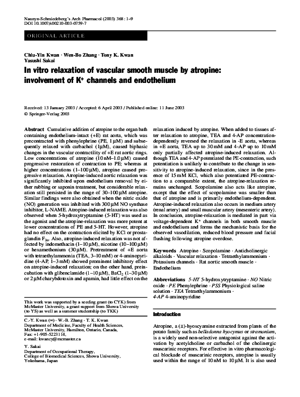 (PDF) In vitro relaxation of vascular smooth muscle by atropine ...