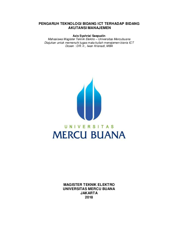 (PDF) PENGARUH TEKNOLOGI BIDANG ICT TERHADAP BIDANG AKUTANSI MANAJEMEN