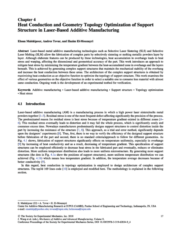 Pdf Heat Conduction And Geometry Topology Optimization Of Support Structure In Laser Based