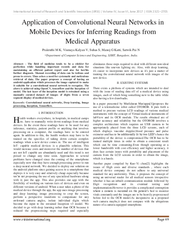 Pdf Application Of Convolutional Neural Networks In Mobile Devices For Inferring Readings From