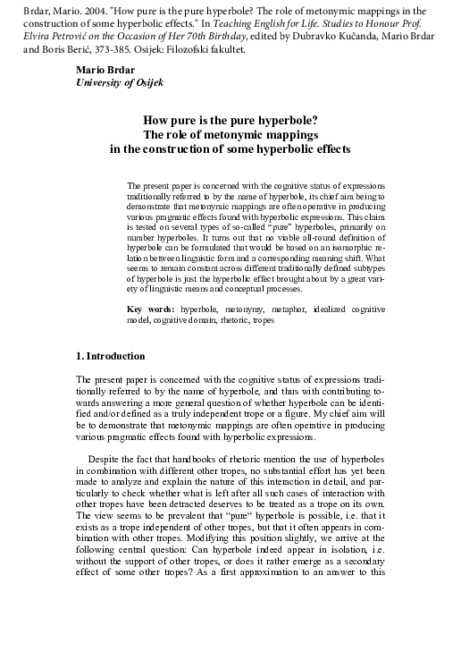 (PDF) How pure is pure hyperbole