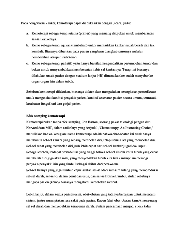 (PDF) Protokol Kemoterapi Kanker Payudara Kanker Serviks Kanker Paru ...