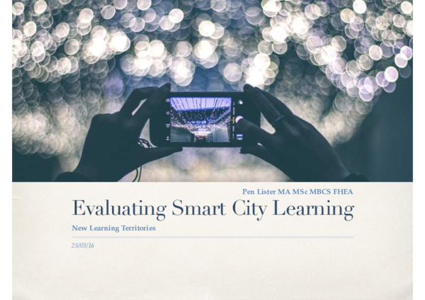 (PDF) Evaluating Smart City Learning: New Learning Territories