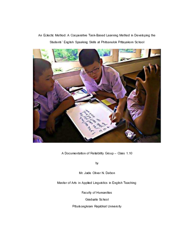 (PDF) Developing Speaking Skills with CTBLS Model