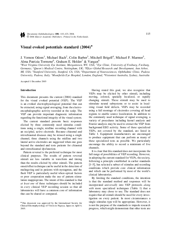 (PDF) Visual evoked potentials standard (2004)
