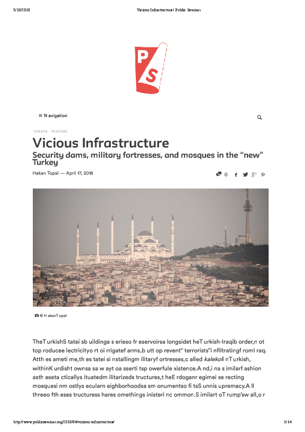 (PDF) Vicious Infrastructure: Security dams, military fortresses, and ...