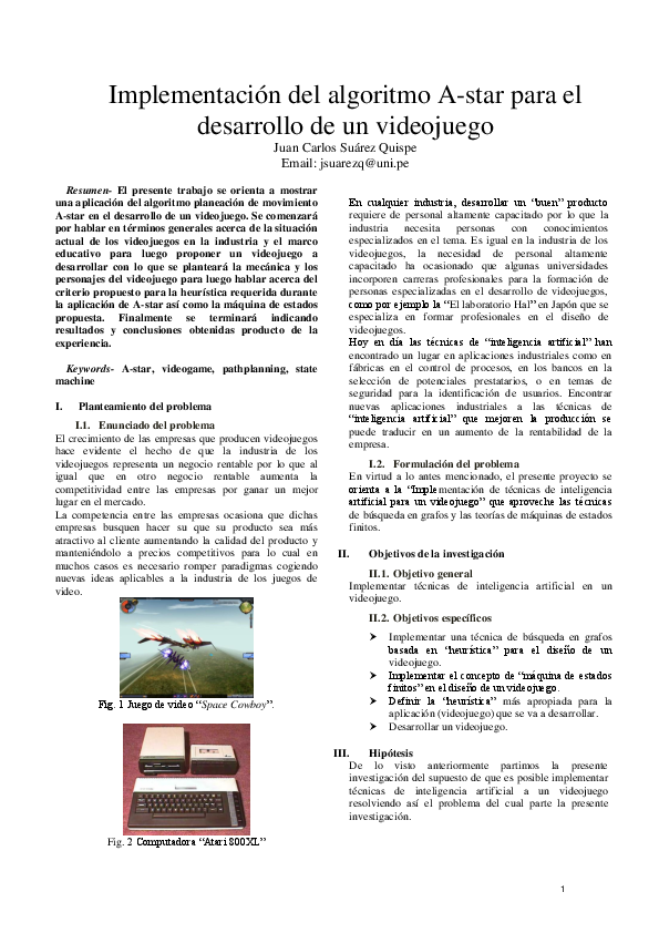 (PDF) Implementation of the A-star algorithm for the development of a ...