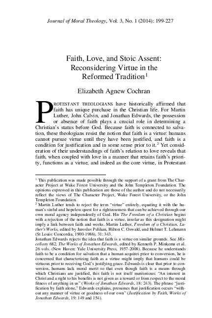 (PDF) Faith, Love, and Stoic Assent: Reconsidering Virtue in the ...