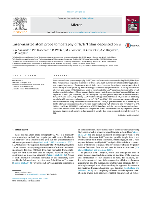 (PDF) Micron TiN atom probe