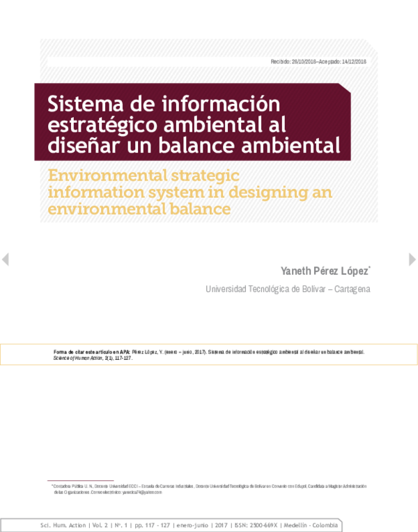 (PDF) Sistema de información estratégico ambiental al diseñar un ...