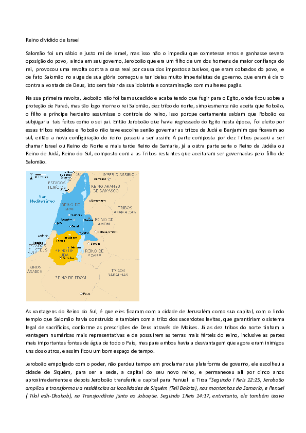 (DOC) Reino dividido de Israel