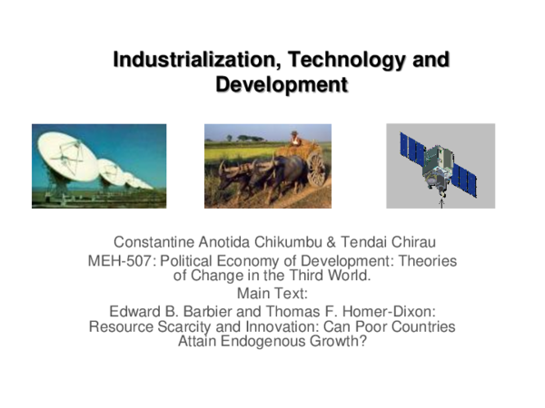 (PDF) Industrialization, Technology and Development