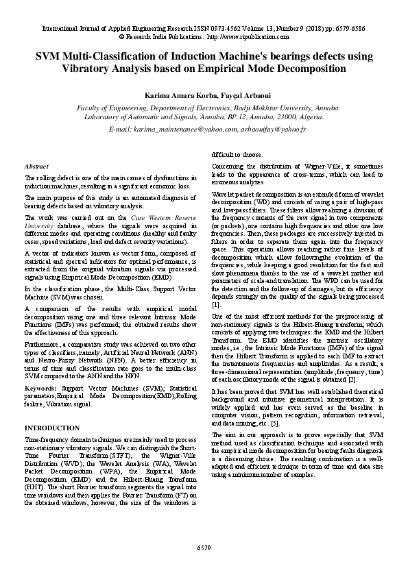 (PDF) SVM Multi-Classification of Induction Machine's bearings defects using Vibratory Analysis ...