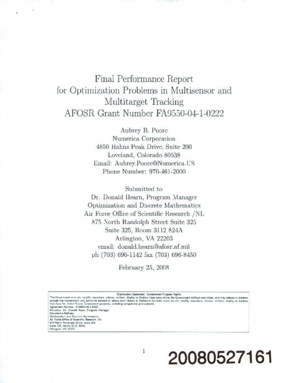 (PDF) Multisensor Target Tracking Optimization
