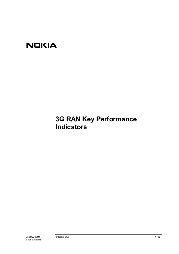 (PDF) 3G RAN Key Performance Indicators