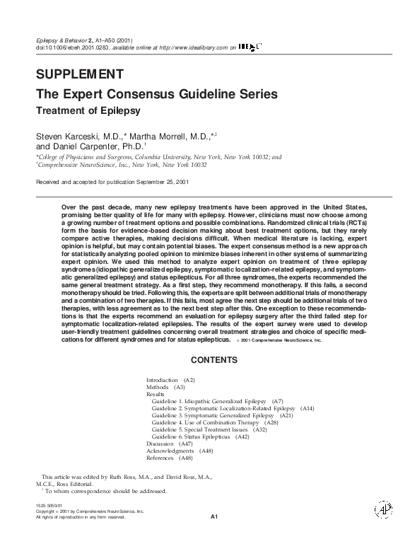 (PDF) The Expert Consensus Guideline Series