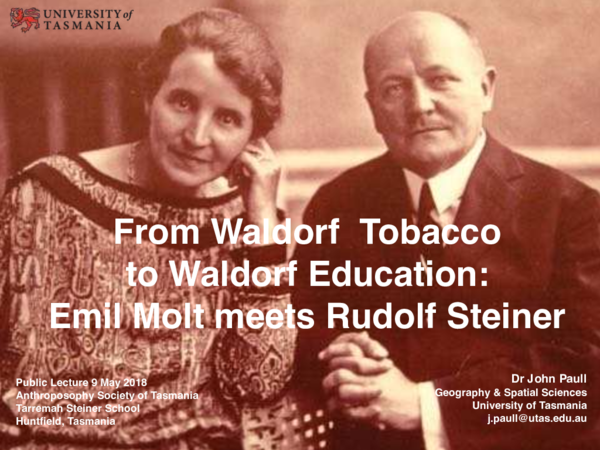 (PDF) From Waldorf Tobacco to Waldorf Education: Emil Molt meets Rudolf ...