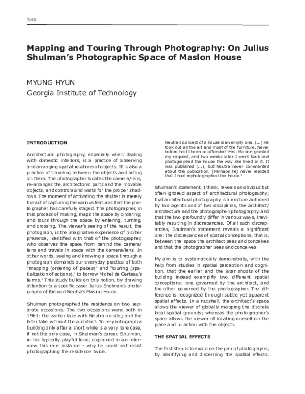 (PDF) Mapping and Touring Through Photography: On Julius Shulman's ...