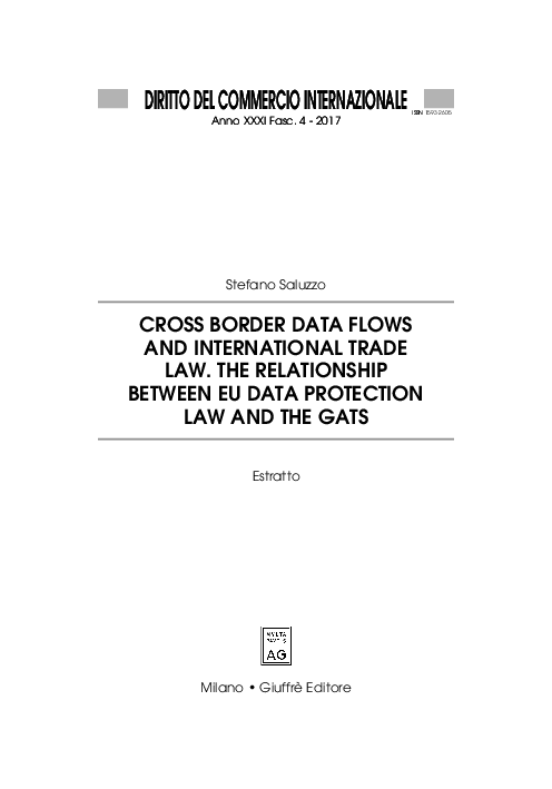 Pdf Cross Border Data Flows And International Trade Law