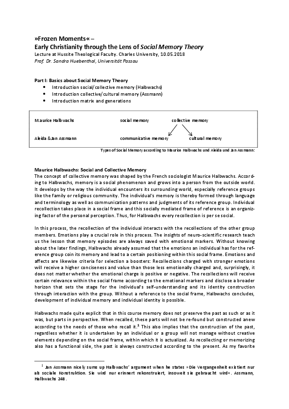 (PDF) Frozen Moments – Early Christianity through the Lens of Social ...