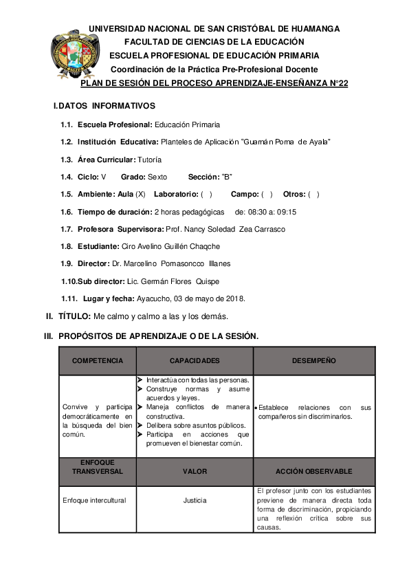 (DOC) SESIÓN SOBRE ME CALMO