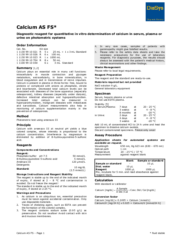 (PDF) Calcium AS FS