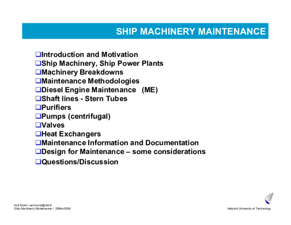 (PDF) SHIP MACHINERY MAINTENANCE