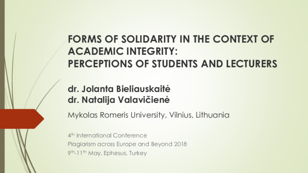 (PDF) FORMS OF SOLIDARITY IN THE CONTEXT OF ACADEMIC INTEGRITY ...