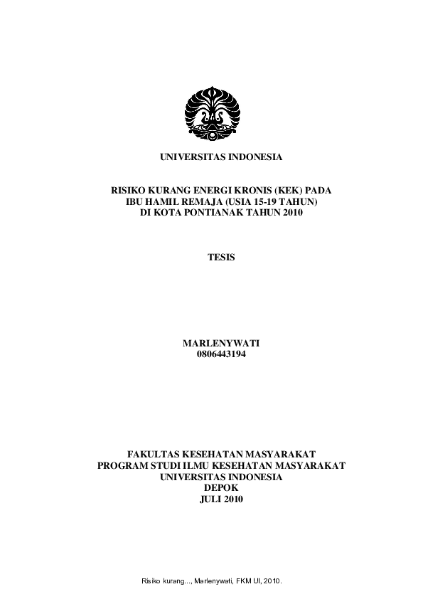 (PDF) Risiko Kurang Energi Kronis (KEK) Pada Ibu Hamil Remaja (Usia 15 ...