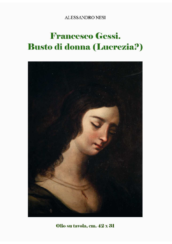 (PDF) Francesco Gessi. Testa di donna (Lucrezia?)