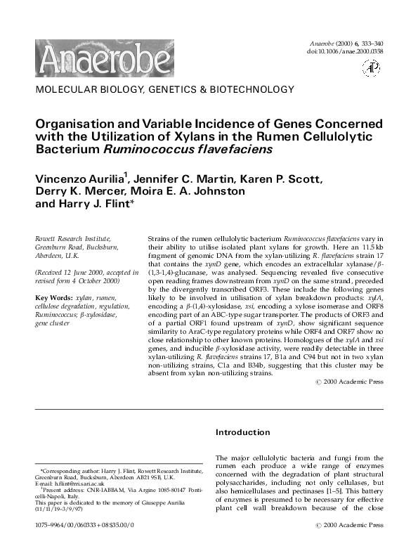 (PDF) Organisation and Variable Incidence of Genes Concerned with the ...