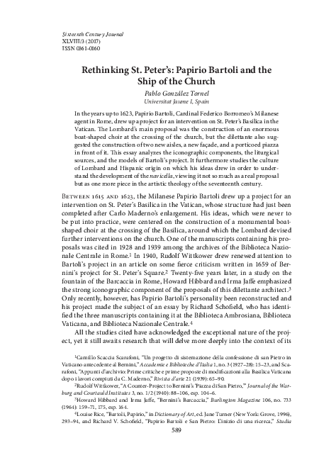 (PDF) Rethinking St. Peter's: Papirio Bartoli and the Ship of the ...