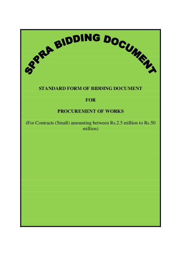 (PDF) STANDARD FORM OF BIDDING DOCUMENT FOR PROCUREMENT OF WORKS (For ...
