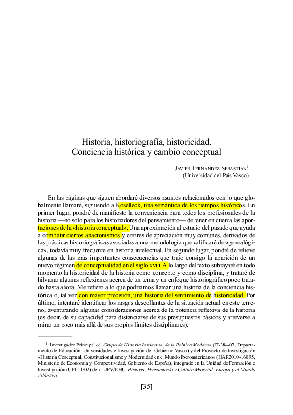 (PDF) Historia, historiografía, historicidad. Conciencia histórica y ...